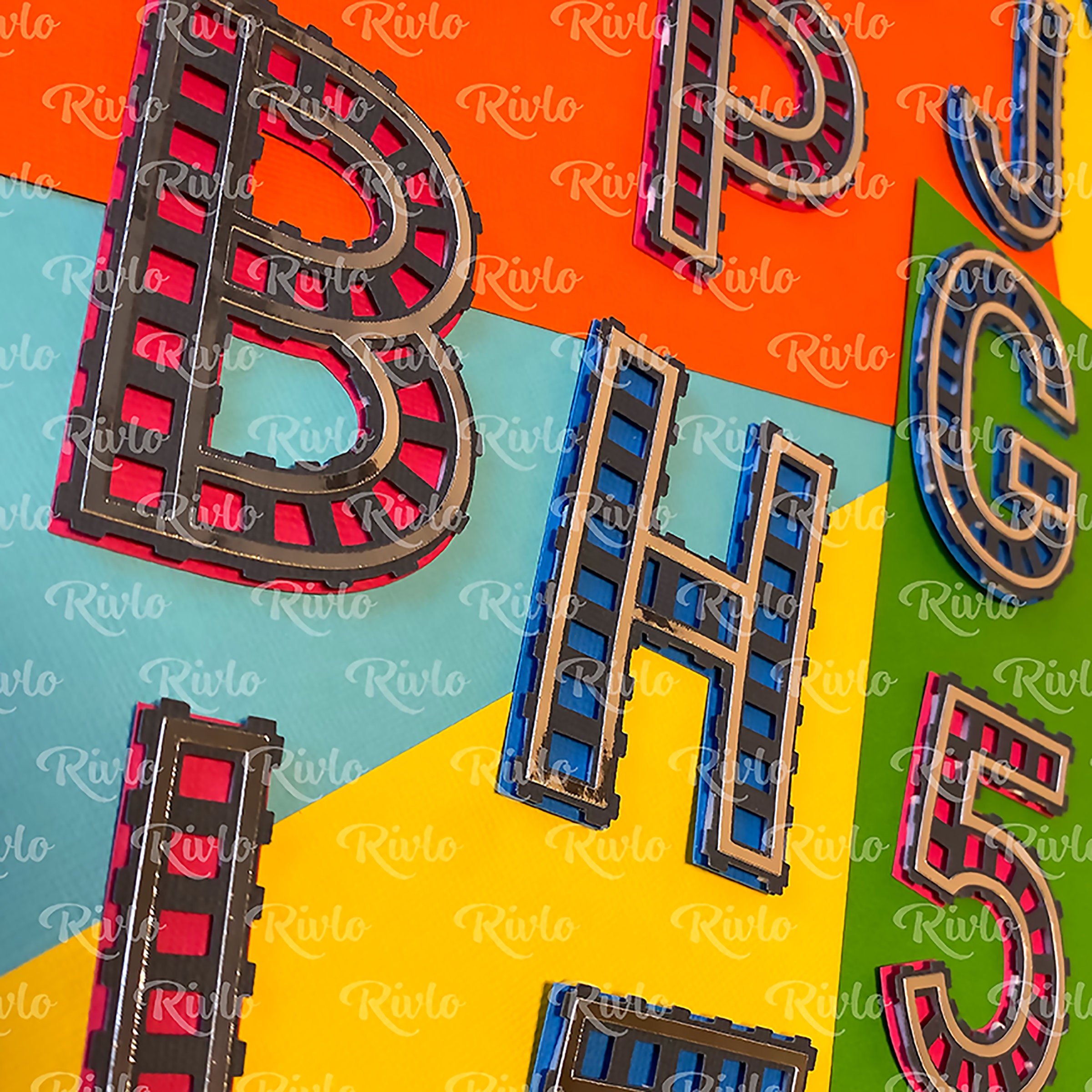 Train Track Alphanumeric SVG Bundle: 3D Layer Cut File (digital ...