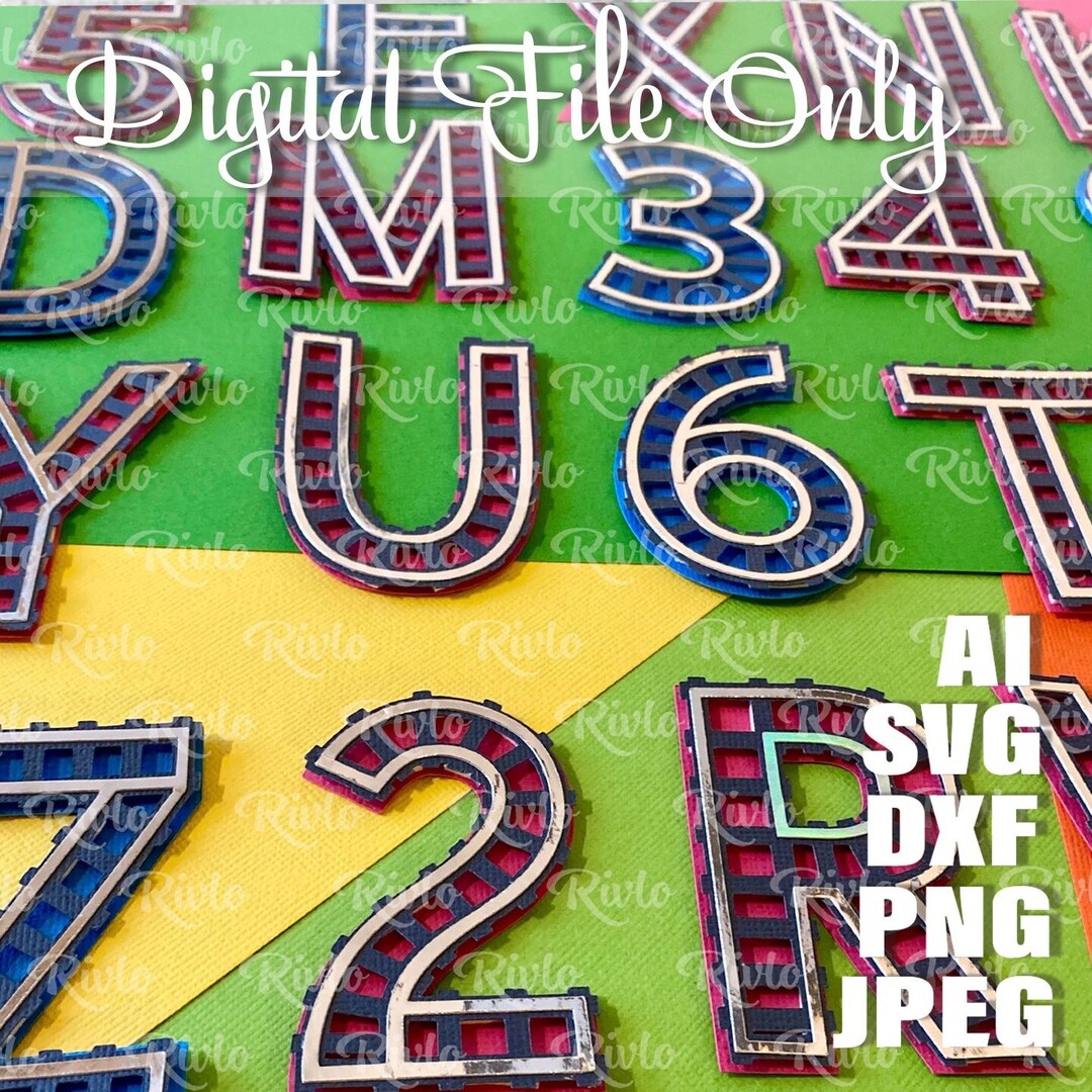 Train Track Alphanumeric SVG Bundle: 3D Layer Cut File (digital ...