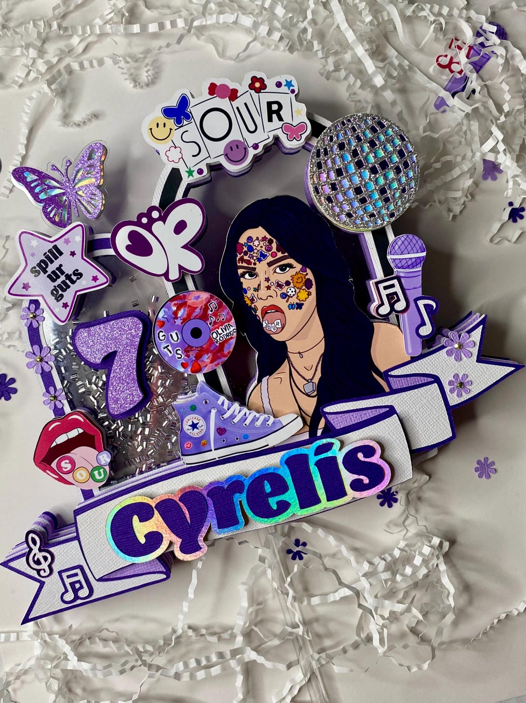 Handmade Olivia Rodrigo Birthday Cake Topper: Guts Theme - Etsy