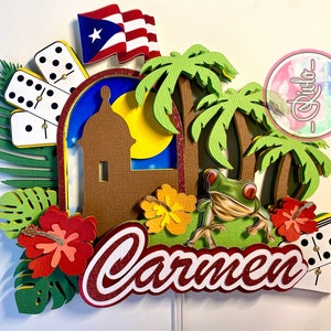 Puerto Rico Cake Toppers Boricua Party Favor Dominos Cake Topper Custom ...