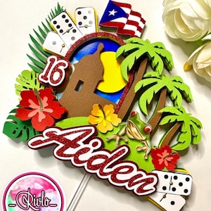 Puerto Rico Cake Toppers Boricua Party Favor Dominos Cake Topper Custom ...