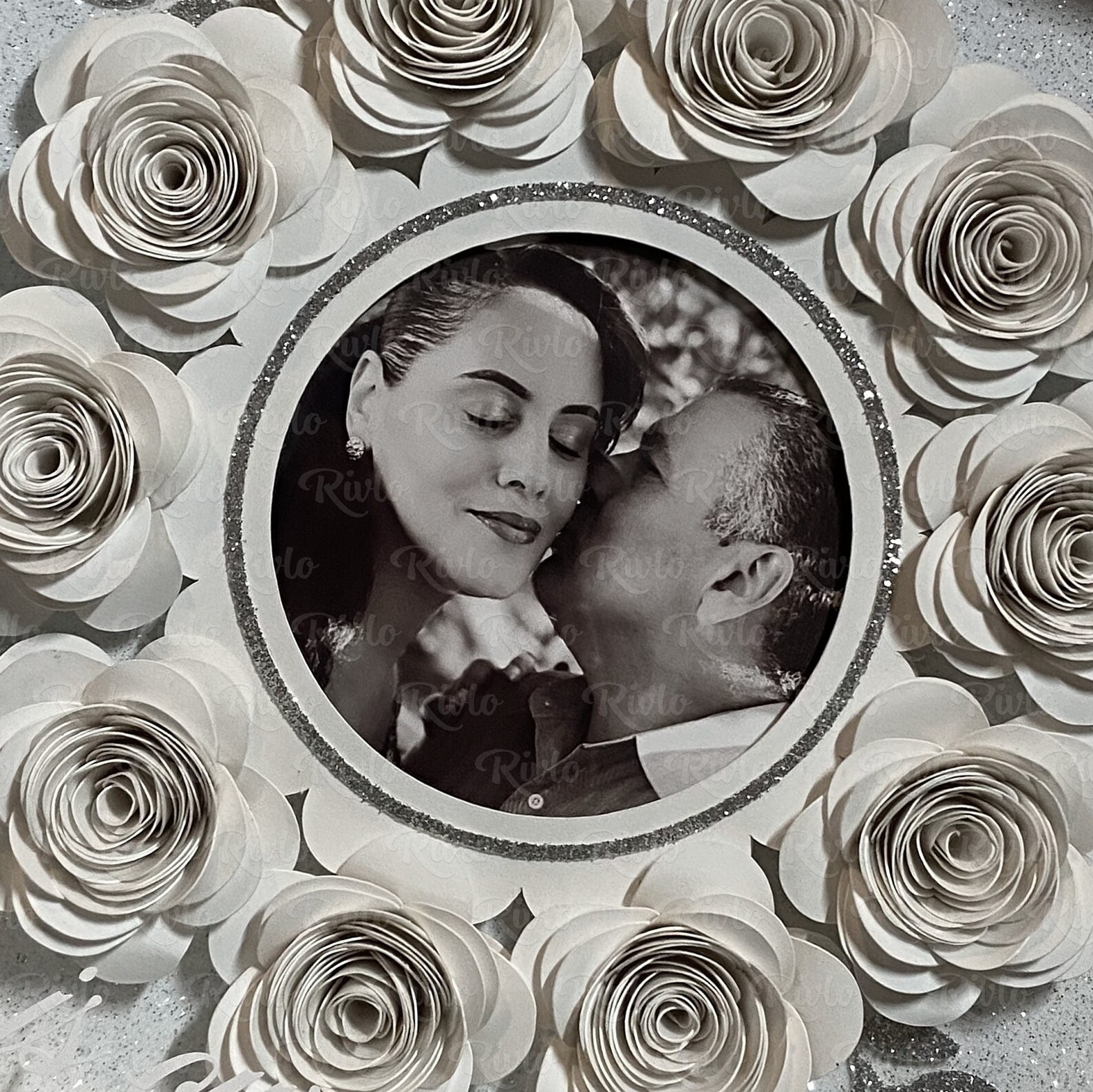 Floral Shadow Box Shadow Box Frame Anniversary Rose Frame Wedding Rose ...