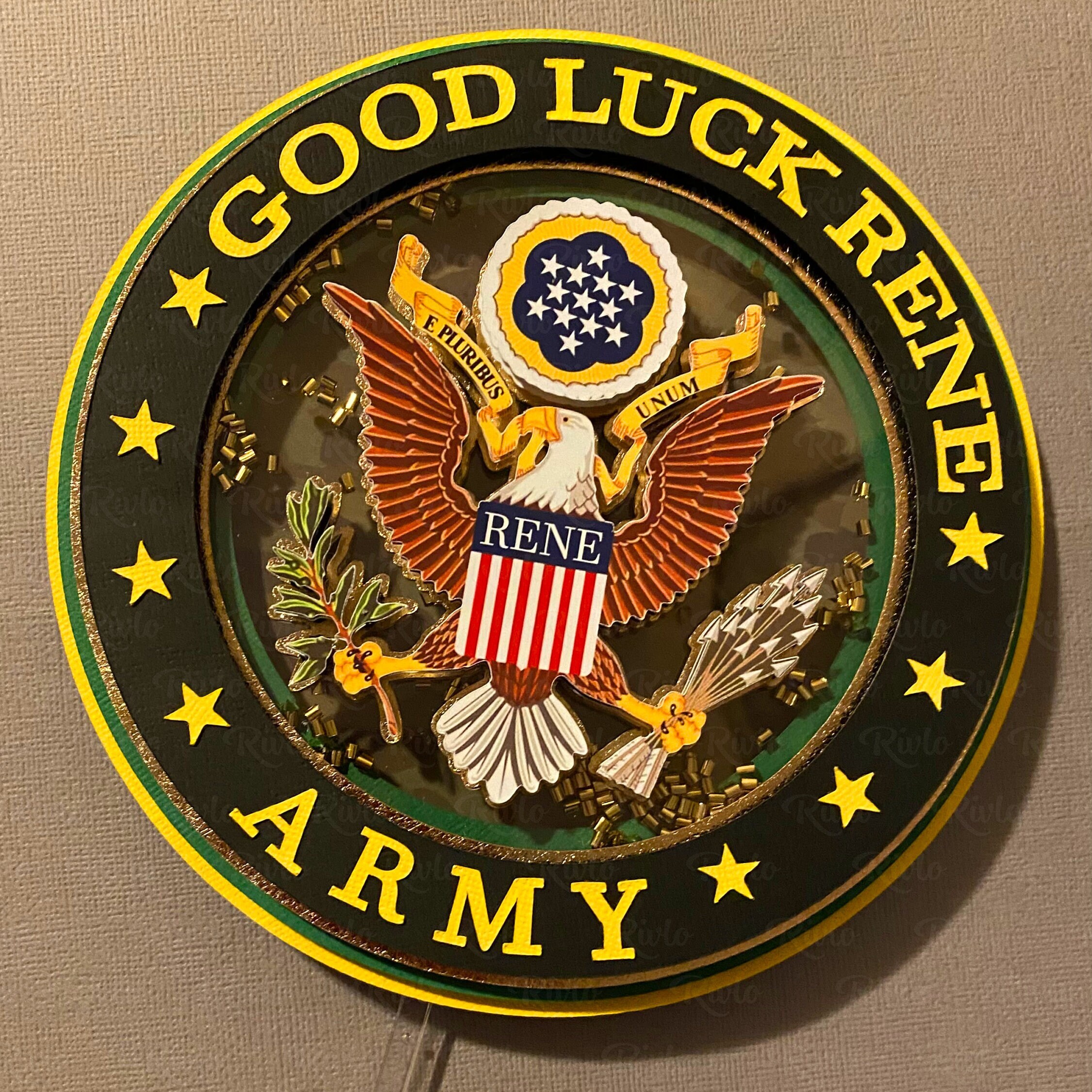 Personalized Army Shaker Cake Topper: Military Birthday Keepsake - Etsy