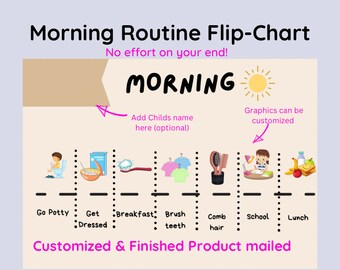 Kids Interactive Routine Chart Bundle Printable Space Themed Flip Chart ...
