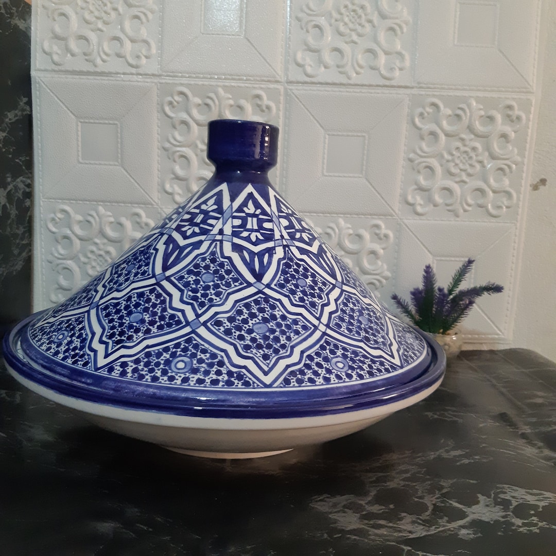 Handmade Fez Blue Tagine Hand-painted Tagine Large Tagine - Etsy