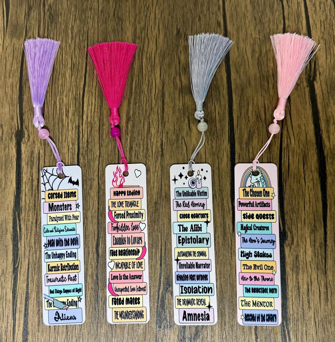 Book Tropes Bookmarks Romance, Fantasy, Horror, Mystery/thriller *updated* - Etsy