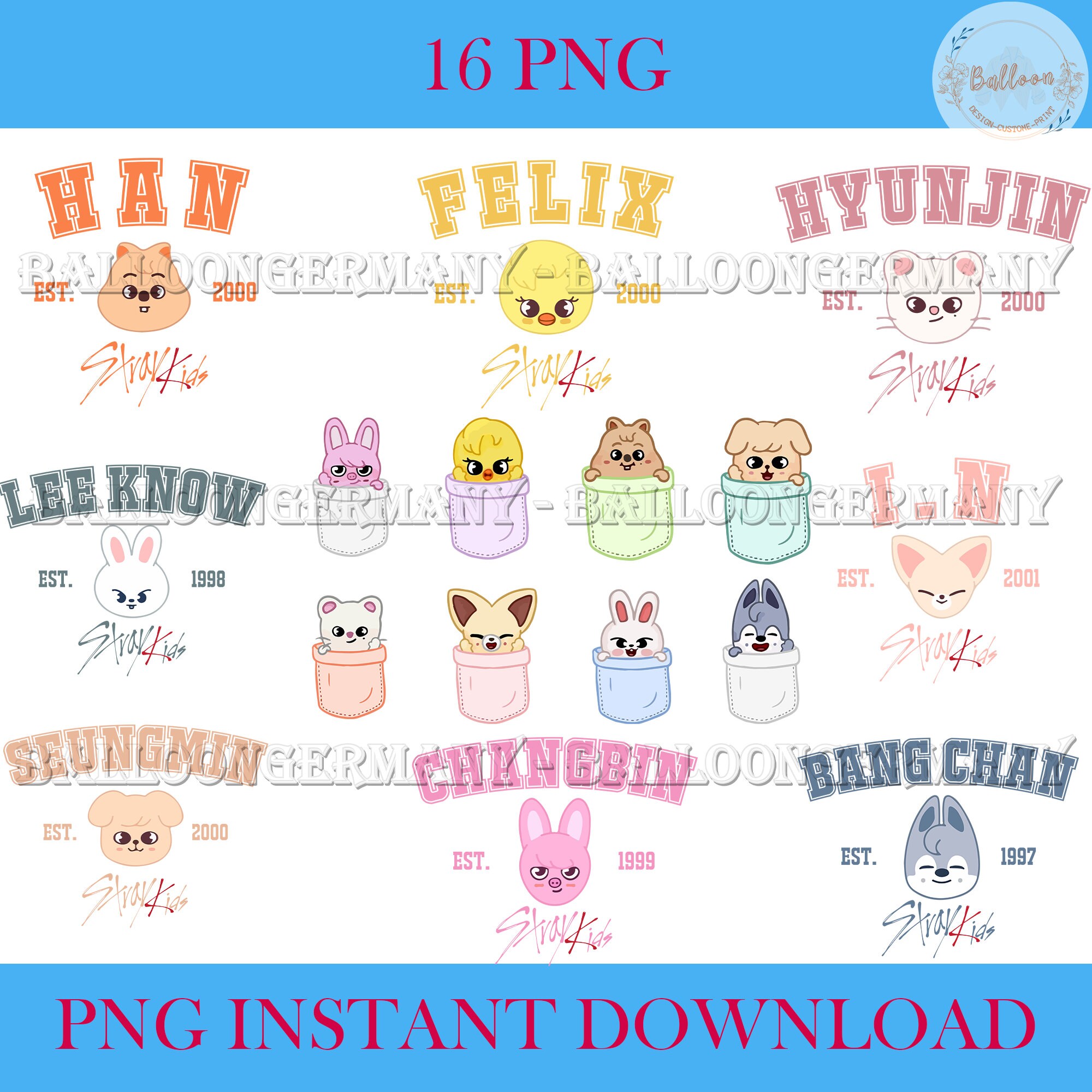 Stray Kids Characters Png Stray Kids Chibi Png Stray Kids - Etsy Australia