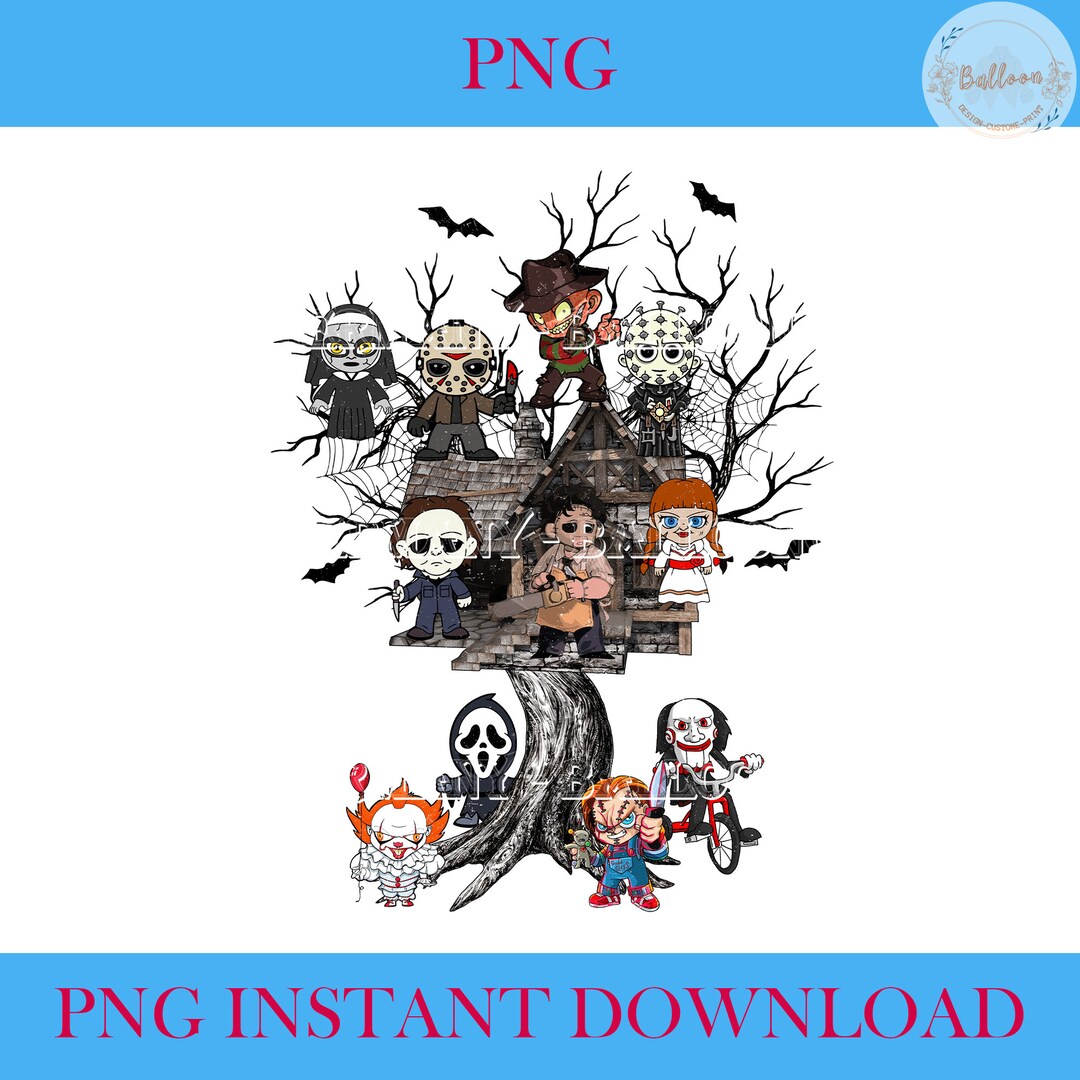 Horror Squad Tree House Png Halloween Horror Charracter - Etsy