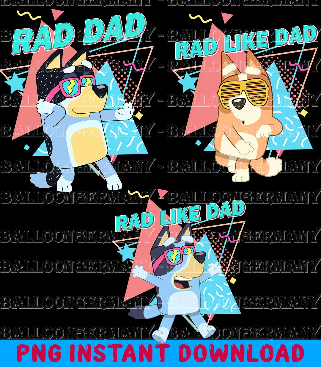 Rad Dad Blue Png Rad Like Dad Png Father's Day Png Gift - Etsy