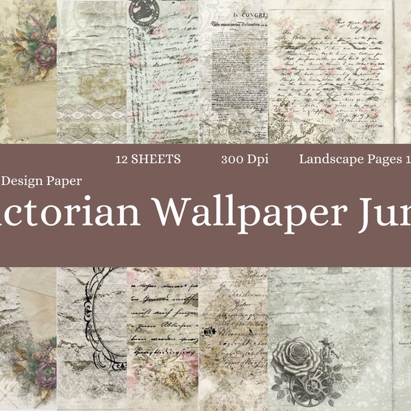 Distressed Victorian Wallpaper - Etsy