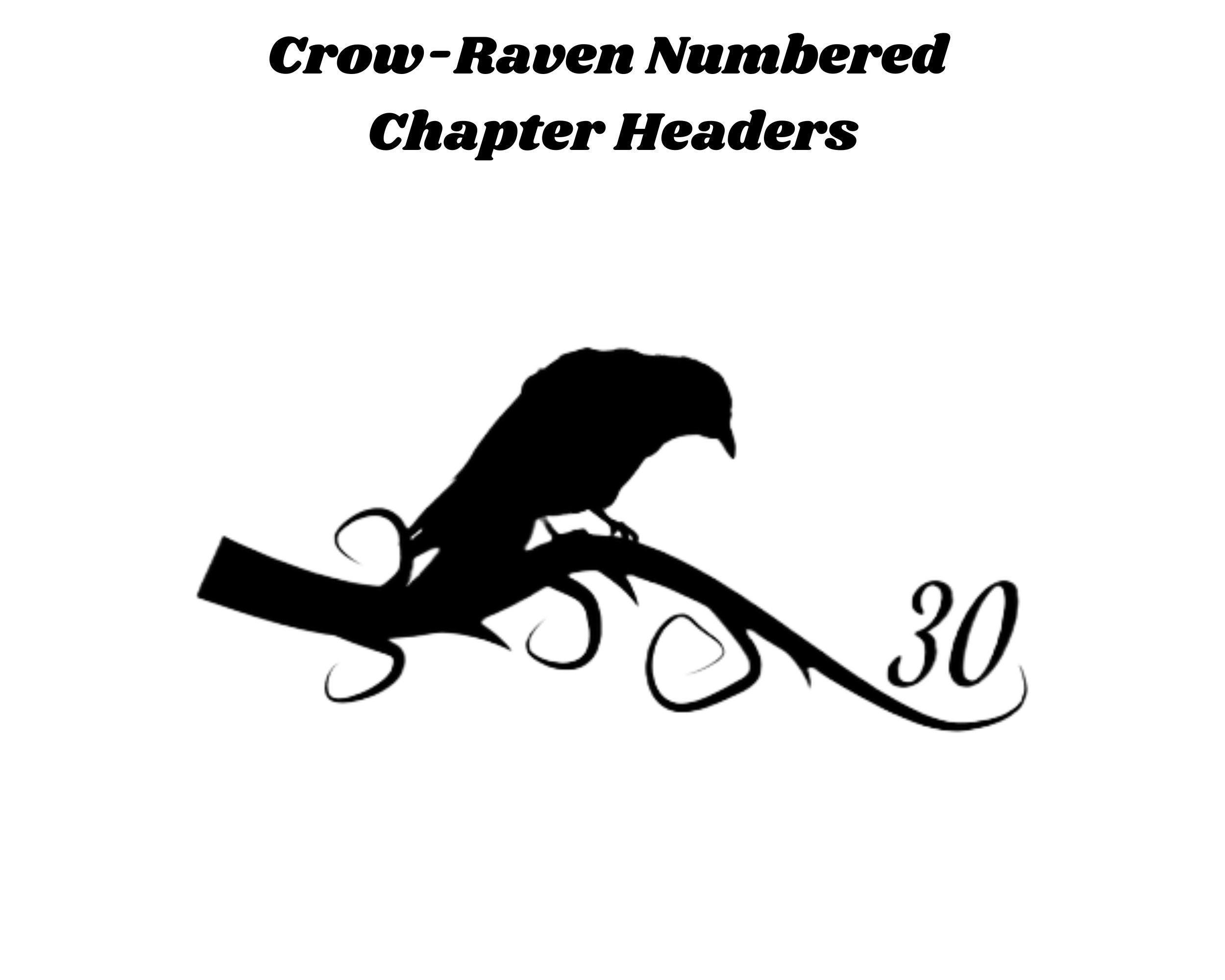 Crow-raven-right Facing Chapter Header Numbered Designs. Chapter ...