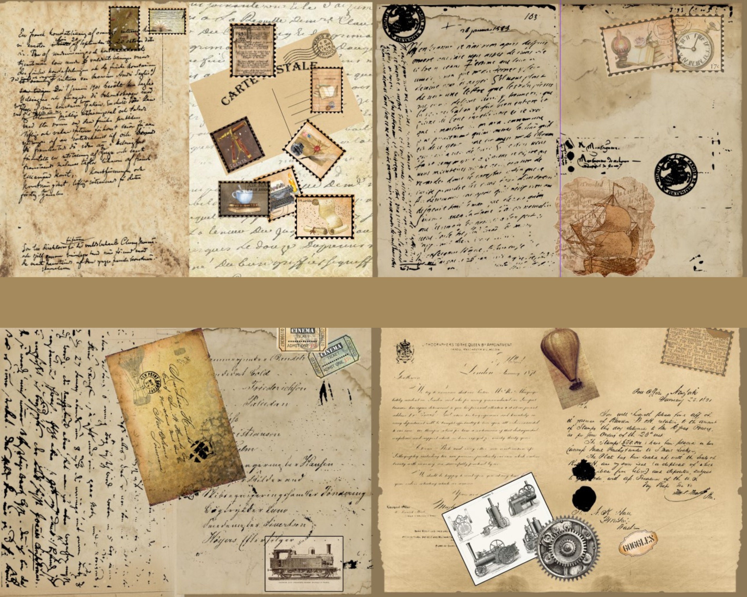 Travel Papers Please, World Travel Digital Print Papers, Junk Journals ...