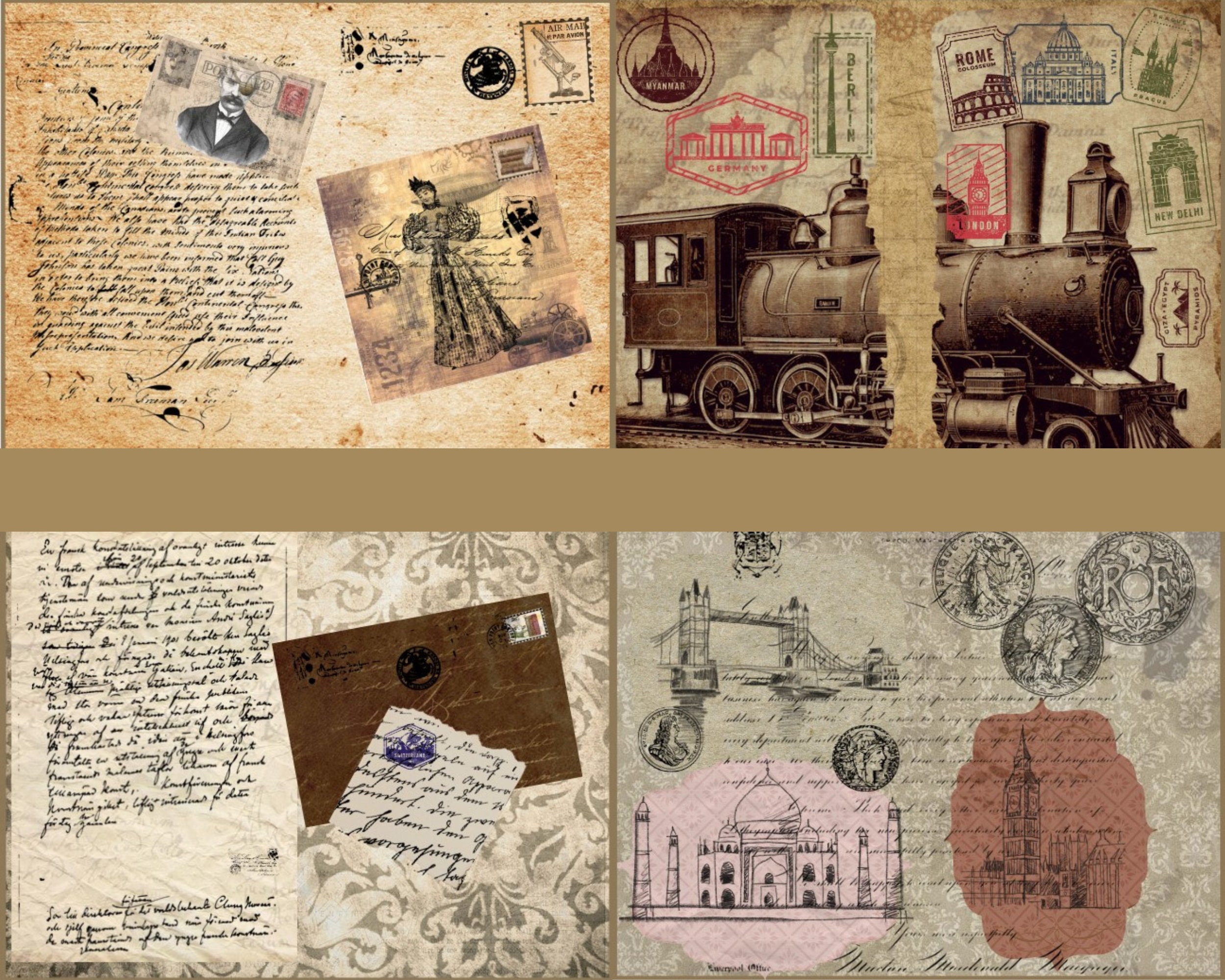 Travel Papers Please, World Travel Digital Print Papers, Junk Journals ...