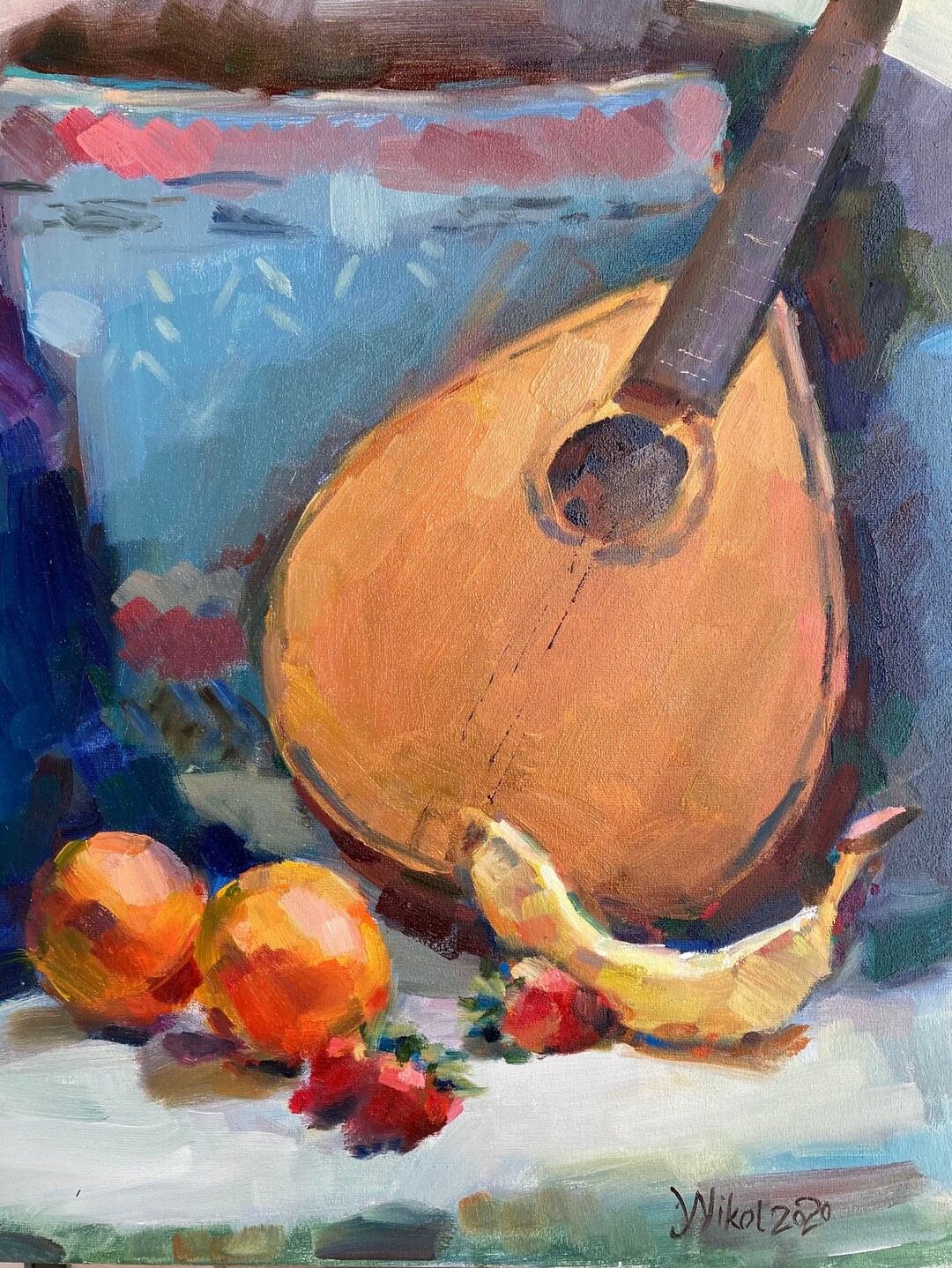 Still Life With Mandoline, Banana, Strawberries and Oranges - Etsy