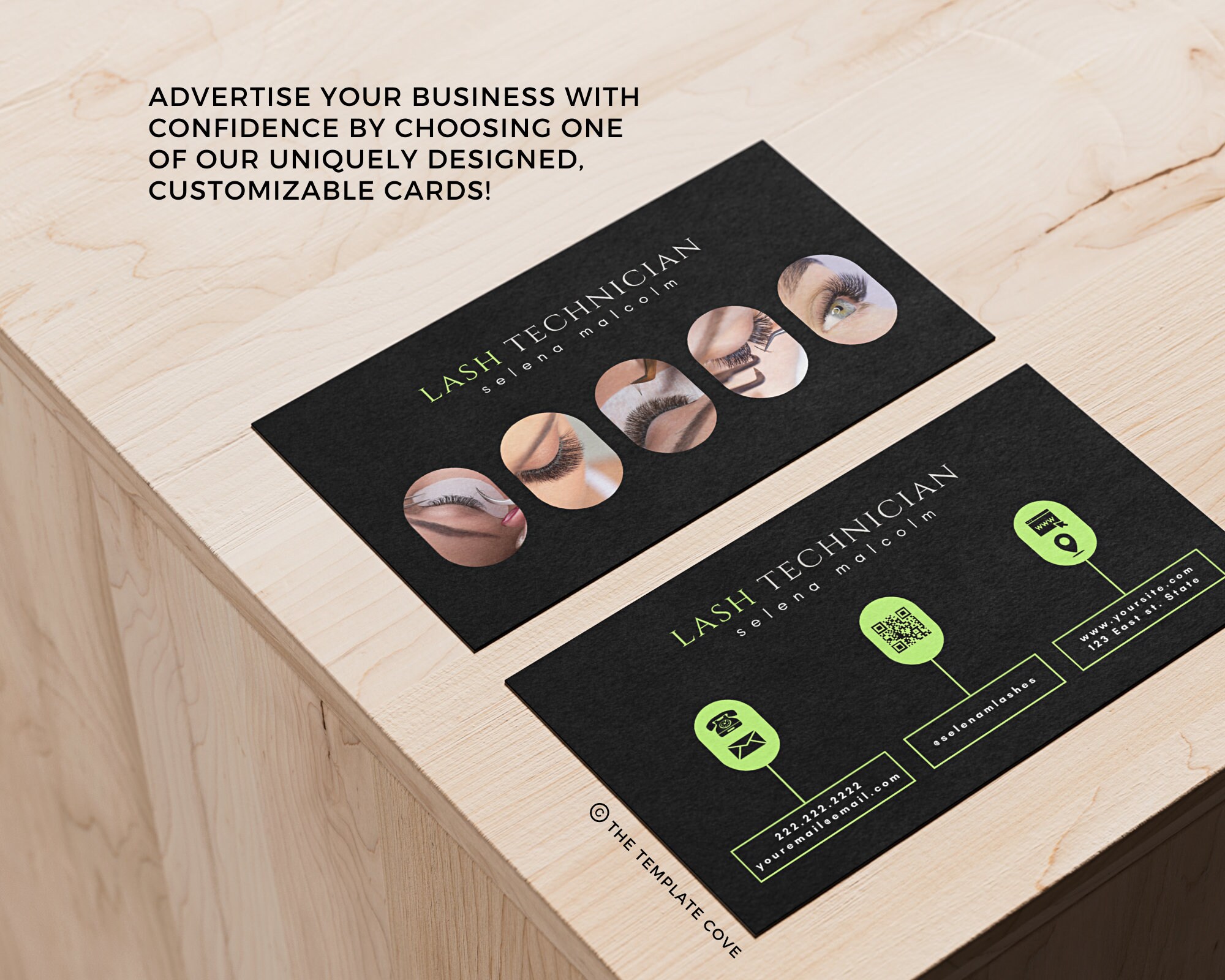 Editable Eyelash Business Cards, MUA Business Cards, QR Code Design ...
