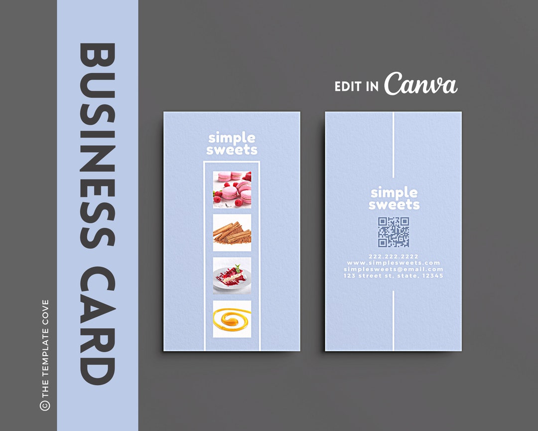 DIY Baker Business Card Sweets Business Card Template Double - Etsy