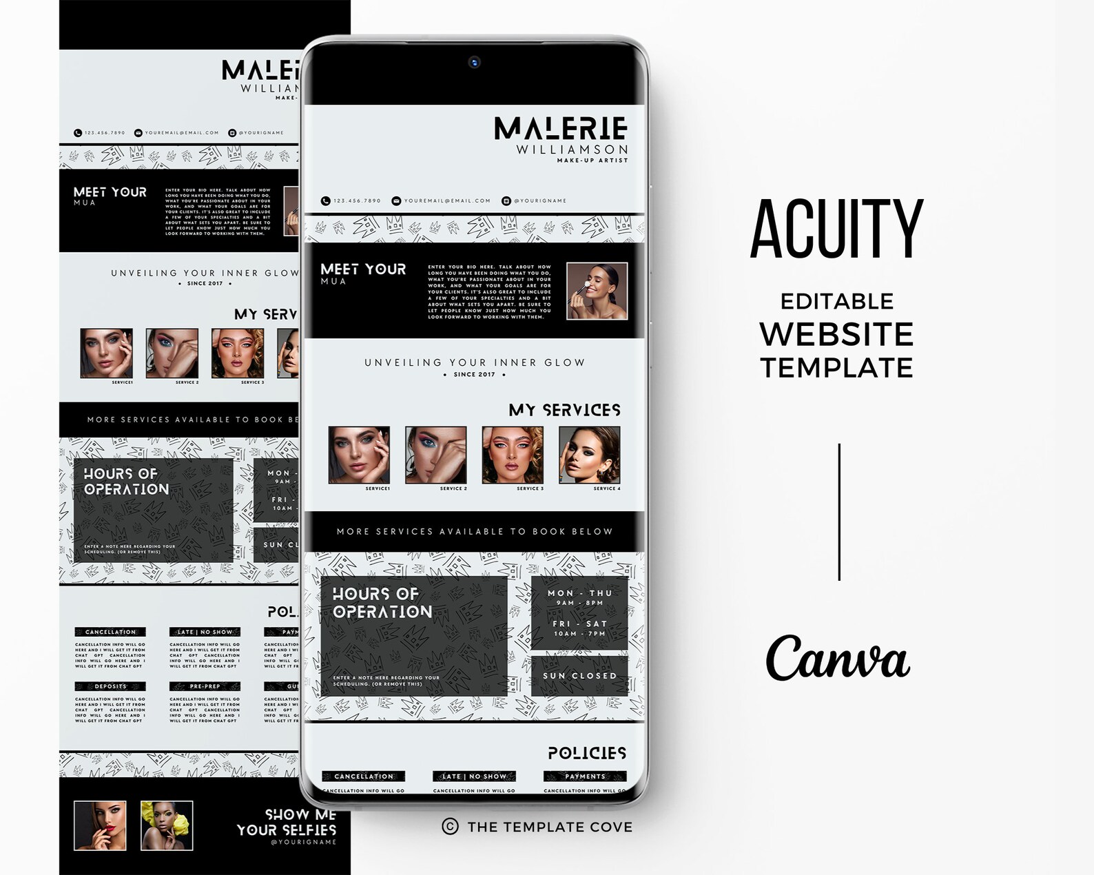 Acuity Template Makeup Artist, PMU Acuity Scheduling Template, Acuity ...