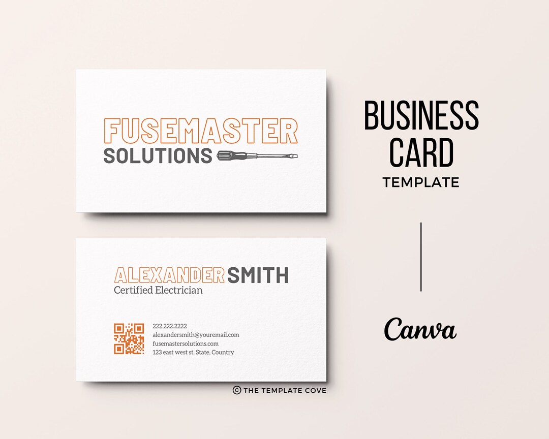 Basic Business Cards, Simple Double Sided Card, QR Business Card ...