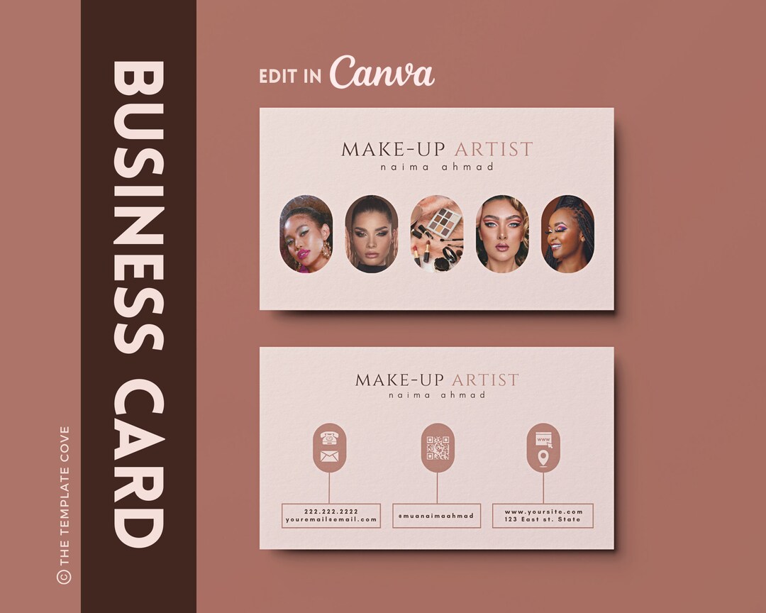 Editable MUA Business Card Brow Business Card QR Business - Etsy