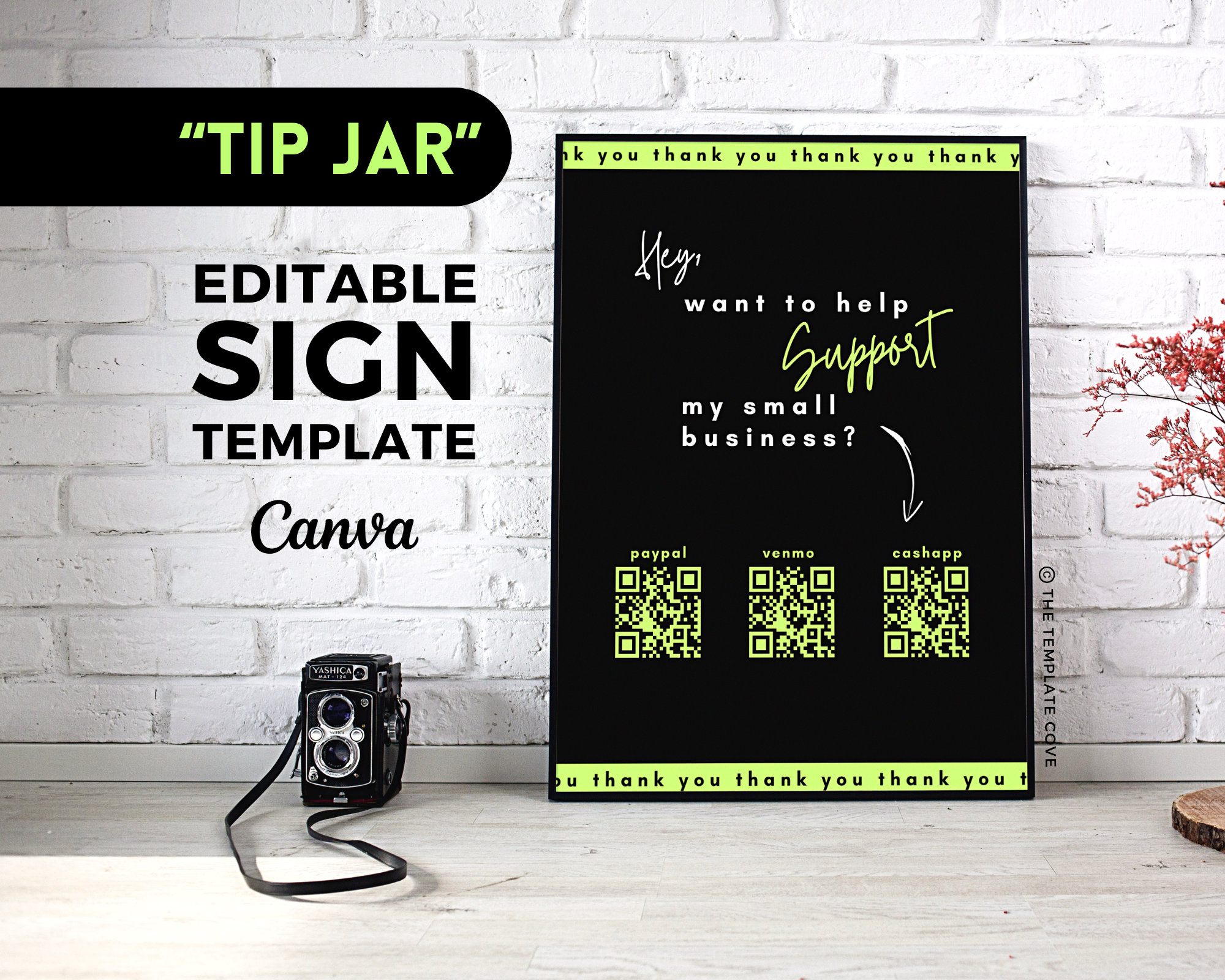 Tip Sign Virtual Tip Jar Printable Scan to Pay Tip Jar Sign - Etsy