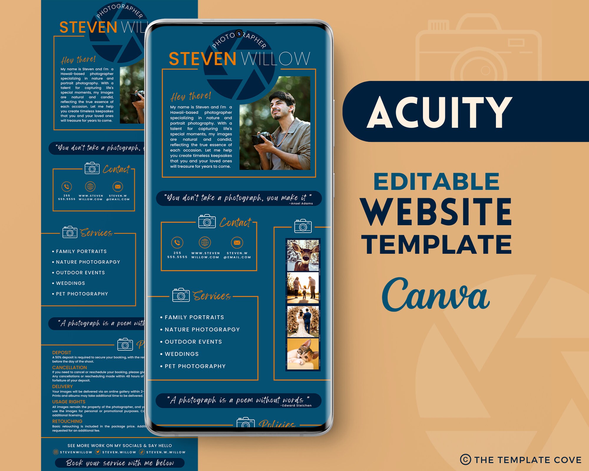 Canva Acuity Scheduling Layout Acuity Template Photography - Etsy Canada