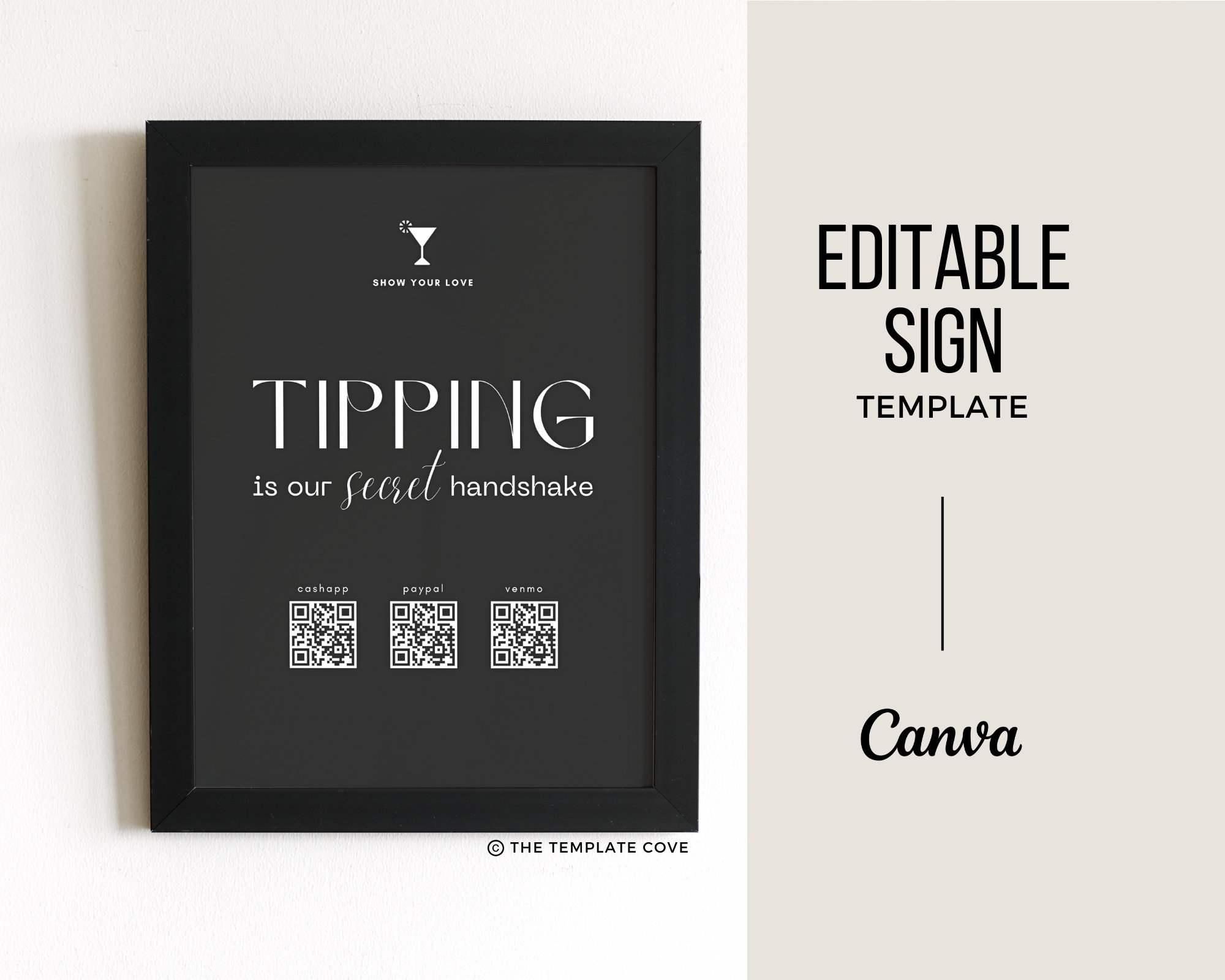 Virtual Tip Jar Printable, Scan to Pay Tip Jar Signs, Tips Appreciated ...