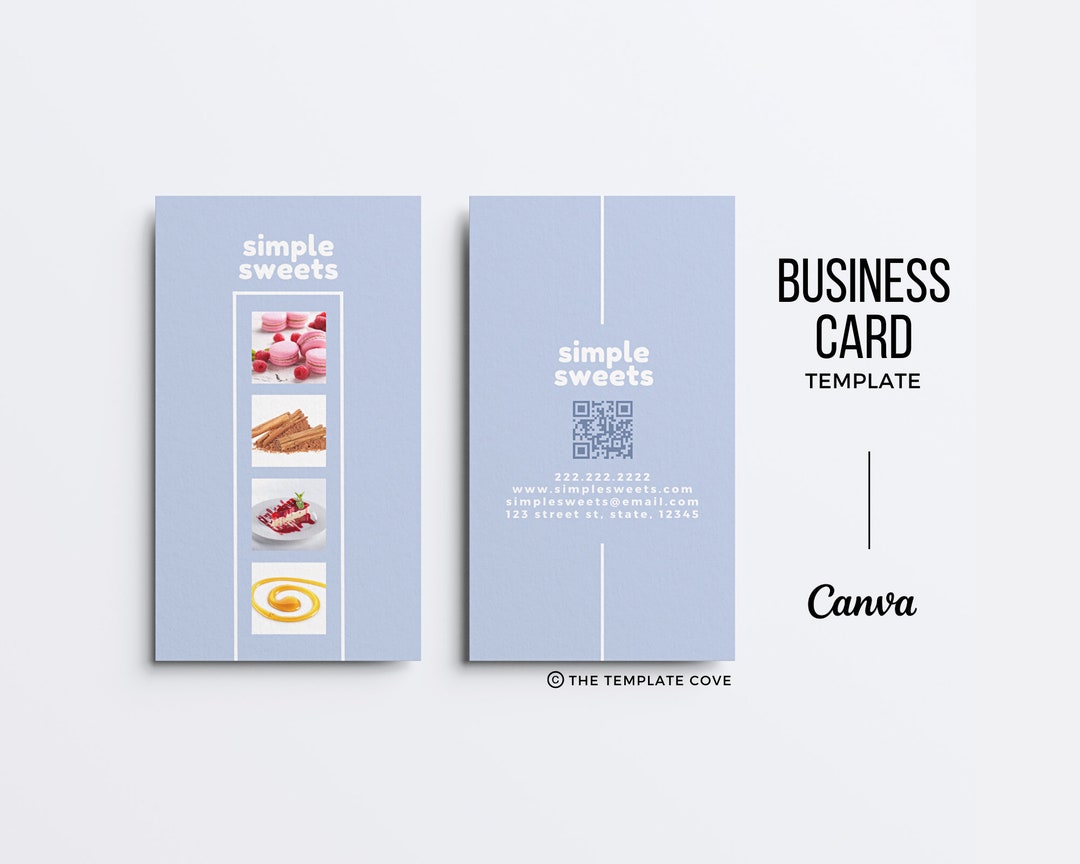 DIY Baker Business Card, Sweets Business Card Template, Double Sided ...