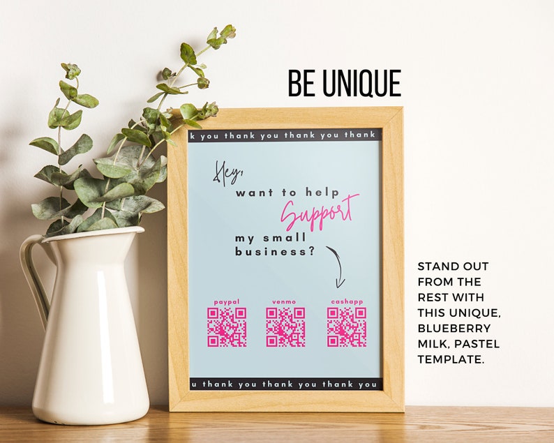 Tip Sign, Virtual Tip Jar Printable, Scan to Pay Tip Jar Sign, Tips ...