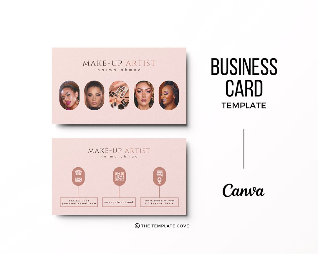 Editable MUA Business Card, Brow Business Card, QR Business Card ...