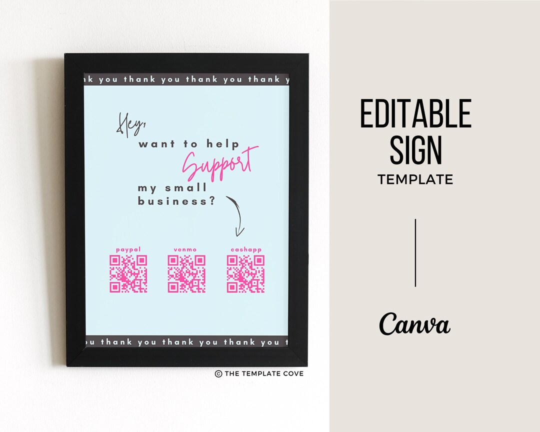 Tip Sign, Virtual Tip Jar Printable, Scan to Pay Tip Jar Sign, Tips ...