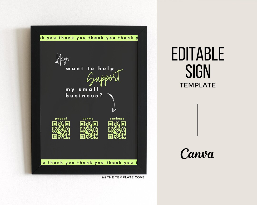 Tip Sign, Virtual Tip Jar Printable, Scan to Pay Tip Jar Sign, Tips ...
