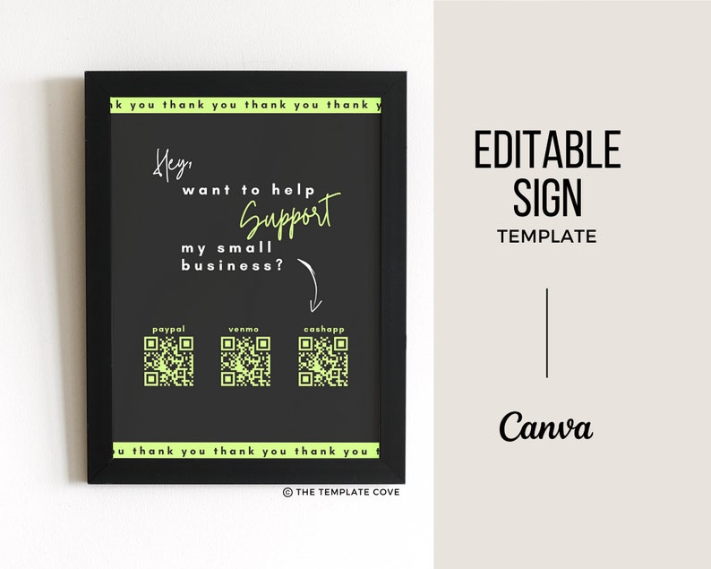 Tip Sign, Virtual Tip Jar Printable, Scan to Pay Tip Jar Sign, Tips ...