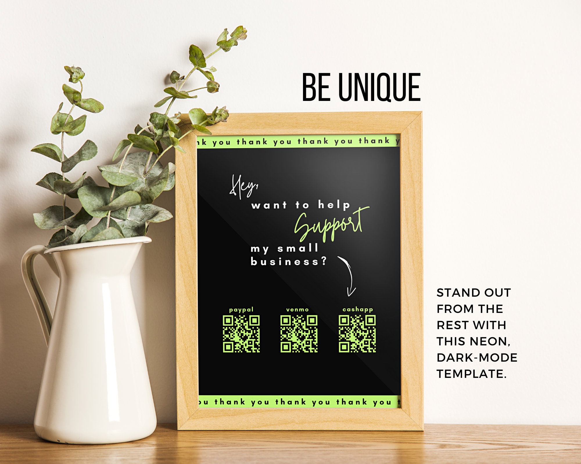 Tip Sign, Virtual Tip Jar Printable, Scan to Pay Tip Jar Sign, Tips ...