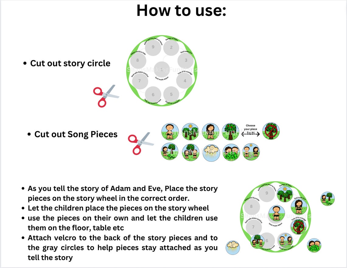 Adam and Eve Story Circle DIGITAL DOWNLOAD // Church Acitivity ...