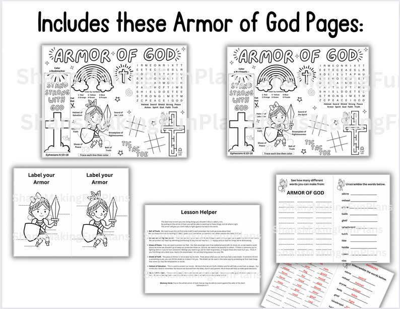 Armor of God Activity Coloring Pages DIGITAL DOWNLOAD // Printable ...