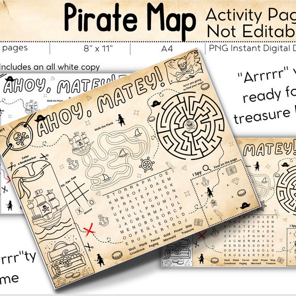 Pirate Treasure Map - Etsy
