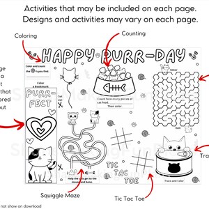 Kitty Party Activity Pages DIGITAL DOWNLOAD // Kitty Printable Activity ...