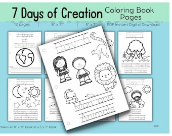 7 Days of Creation Printable Bible Activity for Kids Genesis - Etsy