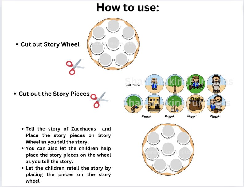 Zachaeus Story Wheel DIGITAL DOWNLOAD // Church Activity // Toddler ...
