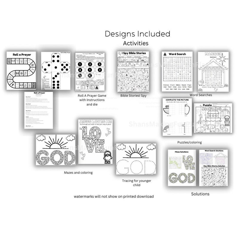 Sunday School Bible Stories Activity Coloring Pages // Church Activity ...