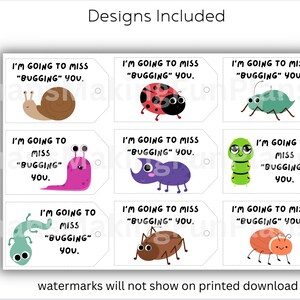 Bugs Bugging You Goodbye End of Year Gift Tags DIGITAL DOWNLOAD ...