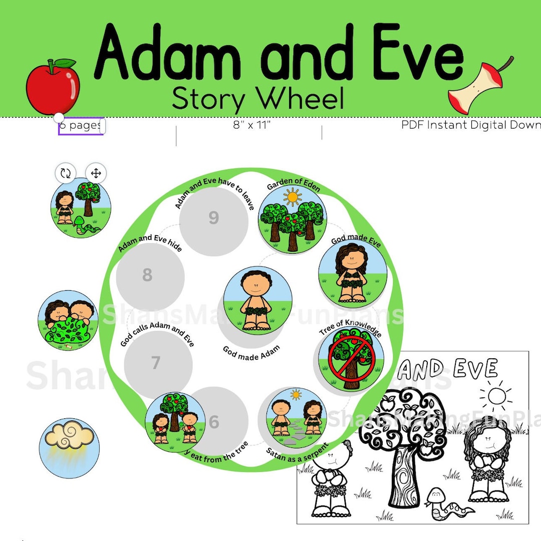 Adam and Eve Story Circle DIGITAL DOWNLOAD // Church Acitivity ...