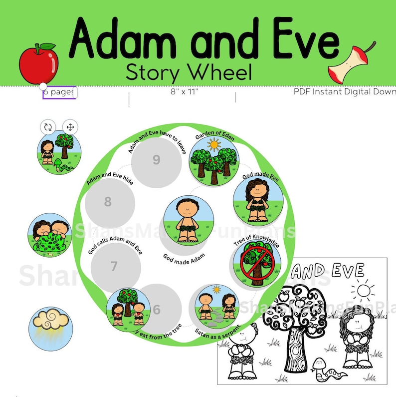 Adam and Eve Story Circle DIGITAL DOWNLOAD // Church Acitivity ...