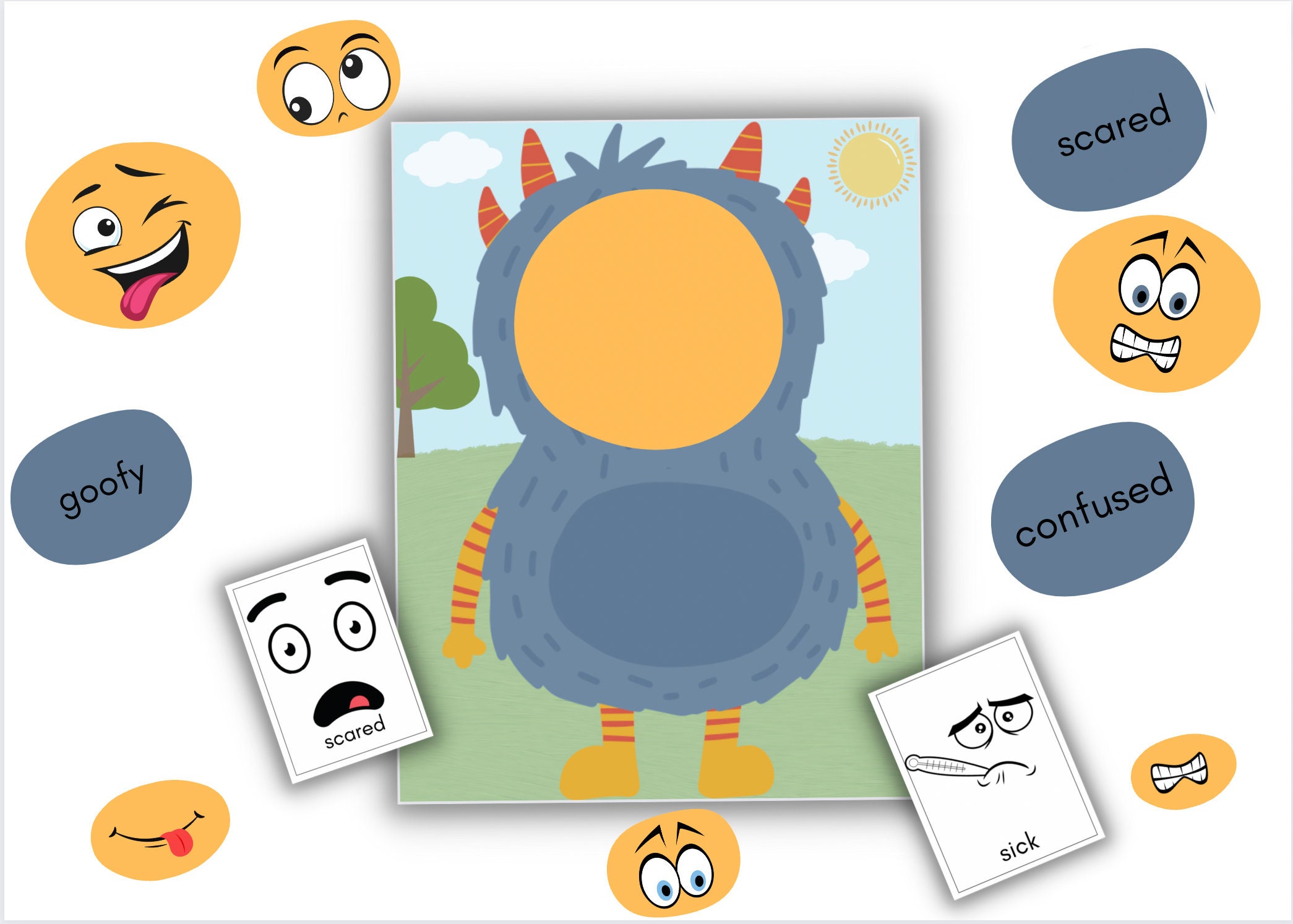 Emotions Monster DIGITAL DOWNLOAD // Printable Acitivity // Preschool ...