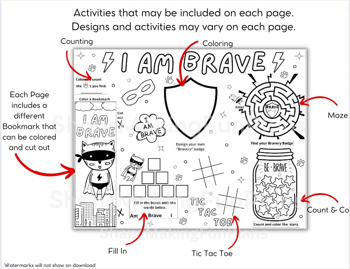 Positive Affirmations for Kids Activity Pages DIGITAL DOWNLOAD ...