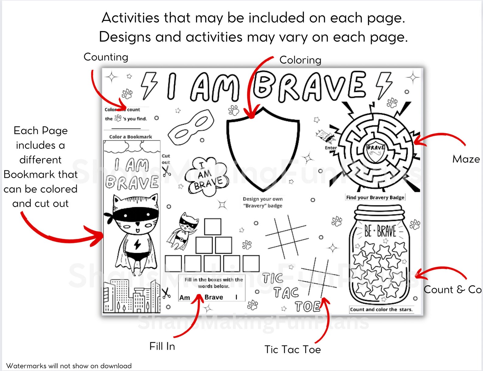 Positive Affirmations for Kids Activity Pages DIGITAL DOWNLOAD ...