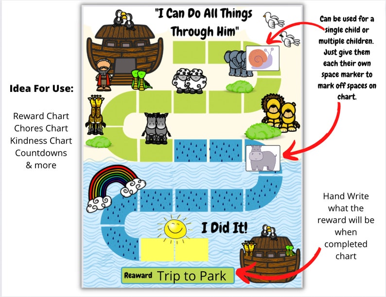 Noah's Ark Reward Chart DIGITAL DOWNLOAD // Printable - Etsy