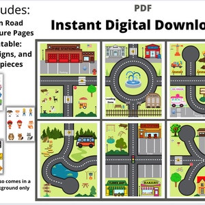 Cars Play Mat Printable Set // Cars // Downloads // Roads // Printable ...