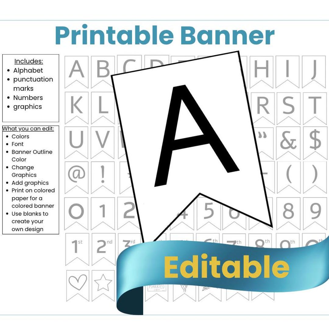 Printable Banner Editable DIGITAL DOWNLOAD // Printable Banner // Party ...