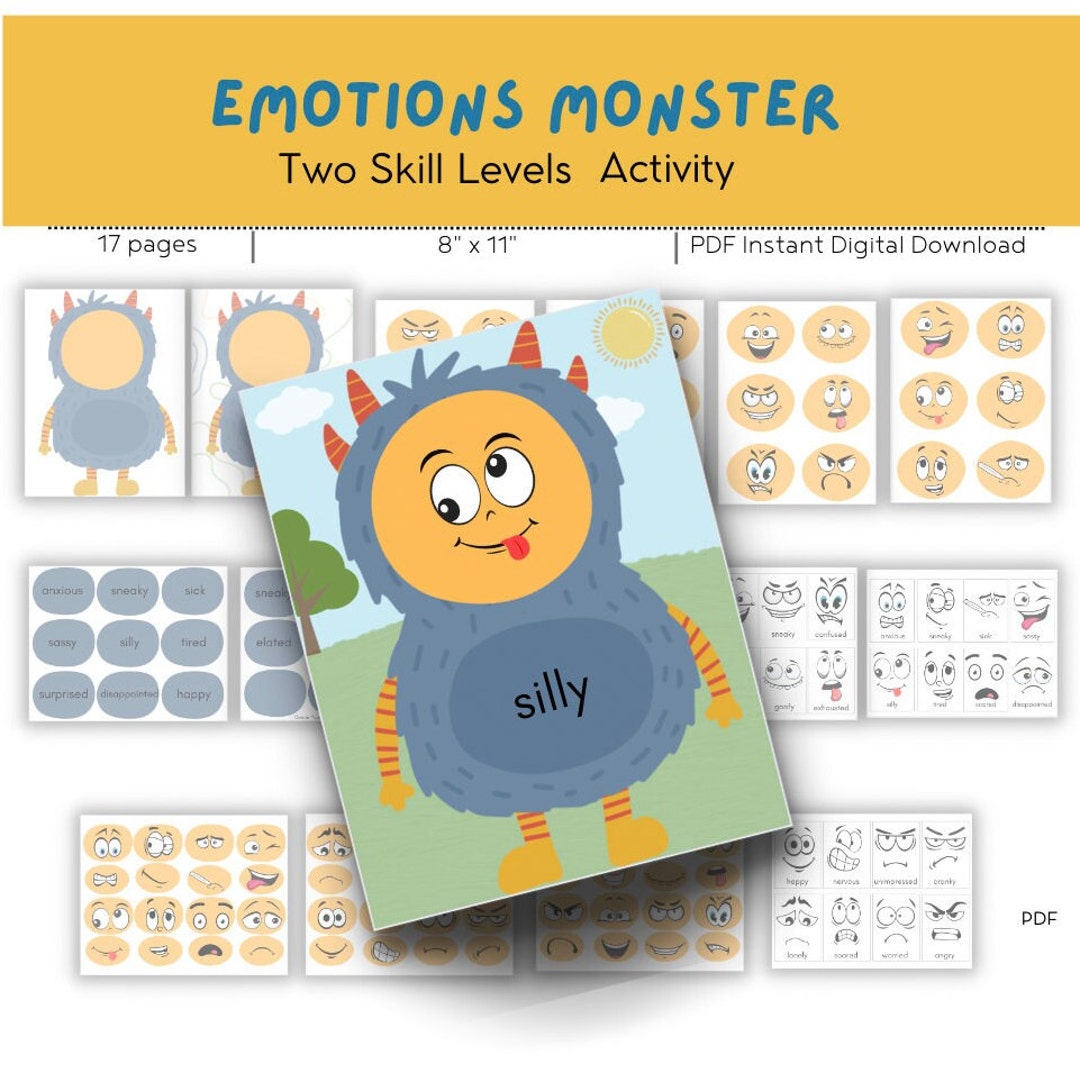 Emotions Monster DIGITAL DOWNLOAD // Printable Acitivity // - Etsy